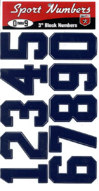 Decals - 3 Inch Helmet Numbers